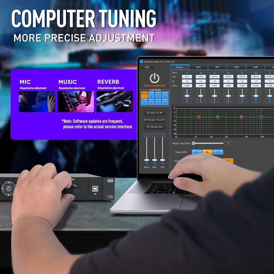 QST K7 PRO Digital Echo reverb Karaoke Mixer Processor w/ Bluetooth and ...