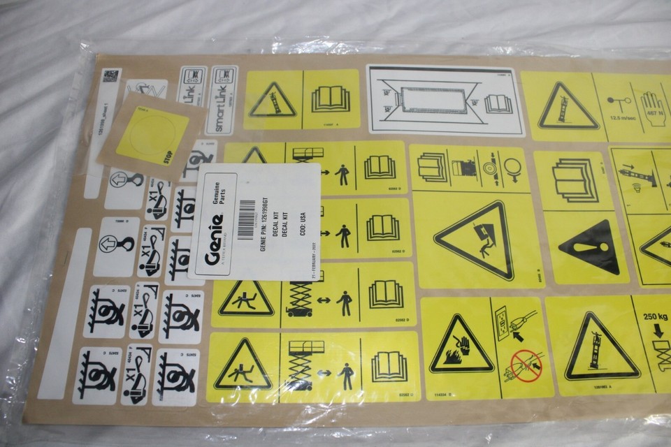 Genie Part# 1261998GT Option, Symbol Decals, ANSI GS 4047 Universal | eBay