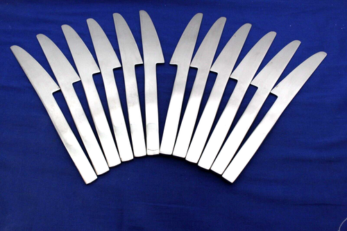 SET OF 12, SATIN "WAVE" DINNER FORKS, 18-10 STAINLESS STEEL FLATWARE ...
