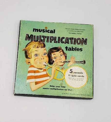 Vtg Musical Multiplication Tables 4 Records Math Children's Education ...