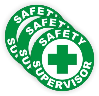 3-pack Safety Supervisor Hard Hat Stickers | Helmet Decals Labels ...