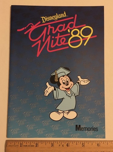 Disneyland 1989 Grad Nite Souvenir Memories Program & Button Excellent ...