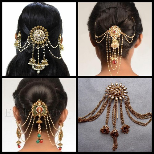 Unusual Indian hair comb decoration with gold tone pendants | eBay