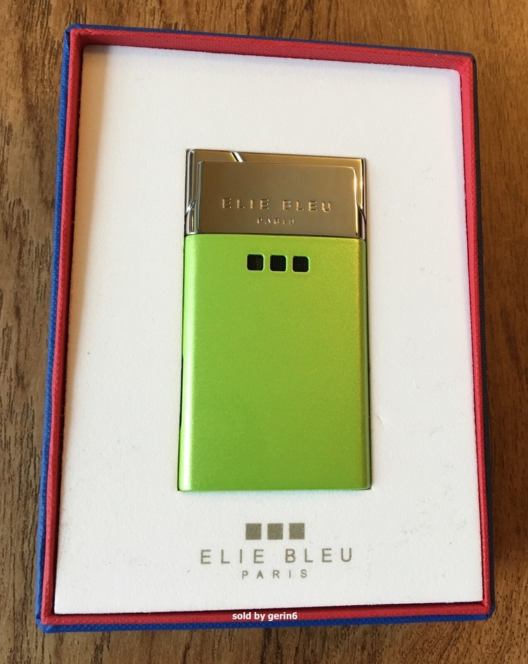 Elie Bleu Delgado Torch Flame Lime Green Lacquer Ultra Slim Lighter ...