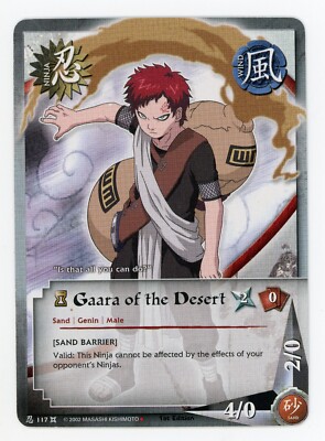 Gaara of the Desert 117 Sand Barrier Uncommon Starter Ninja Card Naruto ...