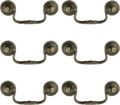 6 Pcs Antique Bail Handle Drop Pulls Vintage Bronze Drop Bail Drawer ...