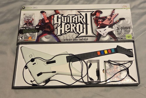 Xbox 360 Guitar Hero 2 Xplorer Guitar & Game In Box Tested Working READ ...