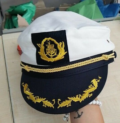 cappello COMANDANTE capitano barca MARINAIO nave hat man estate ...
