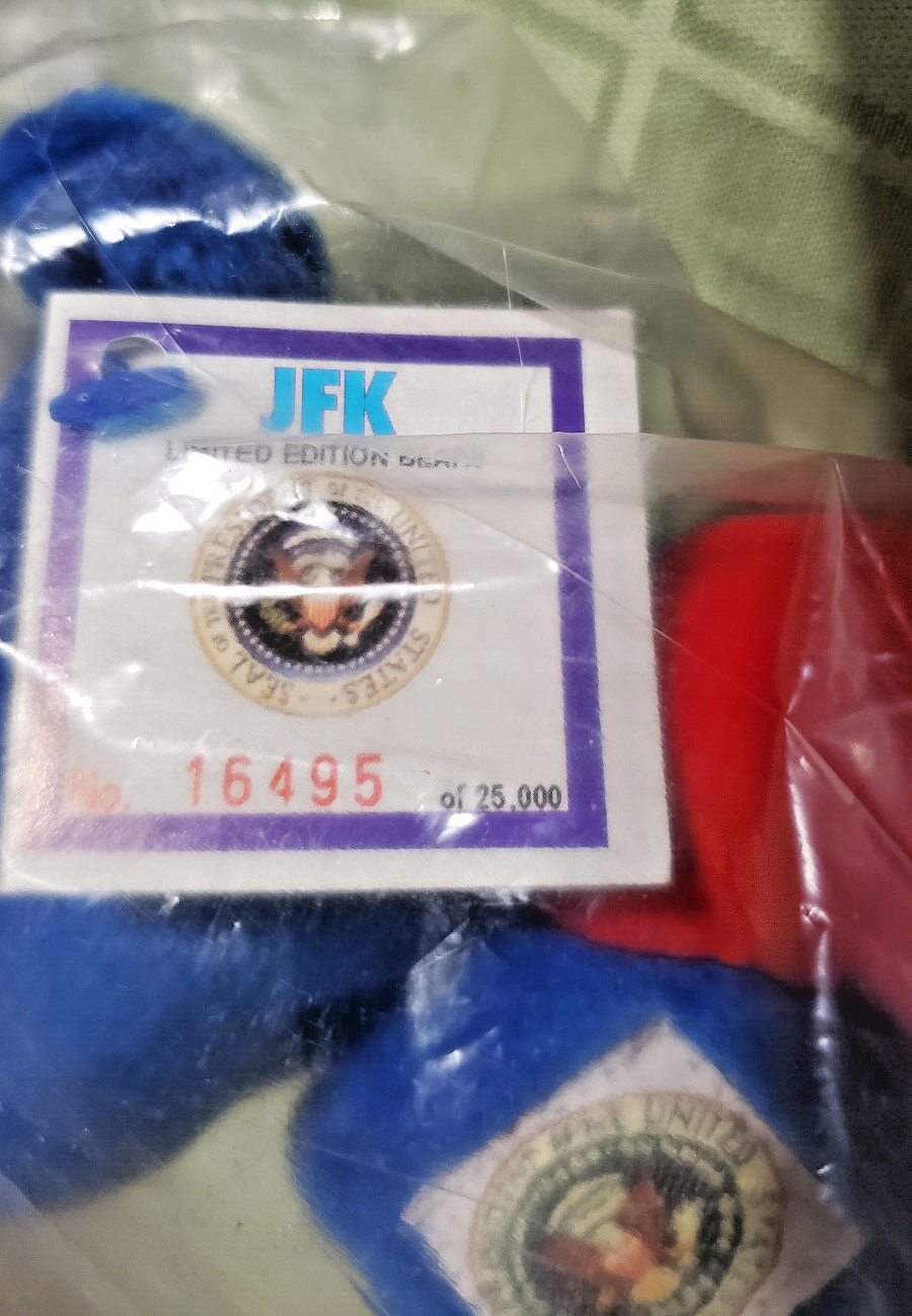 2 JOHN F. KENNEDY JFK Tribute Teddy Bears LE Beverly Hills Plush Sealed ...