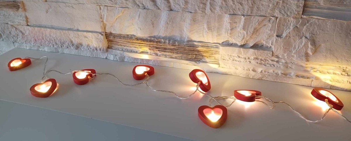 Heart Red Led String Lights