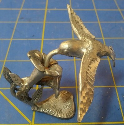 Pewter Hummingbird With Flower Figurine B. Kay | eBay