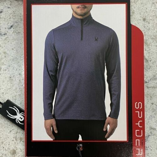 SPYDER Men's Size M Purple 1/4 Zip Wicking Lightweight Activewear ...