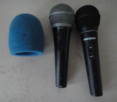 2 XLR Microphones SHURE PG58 Dynamic Cardioid Vocal Mic ...