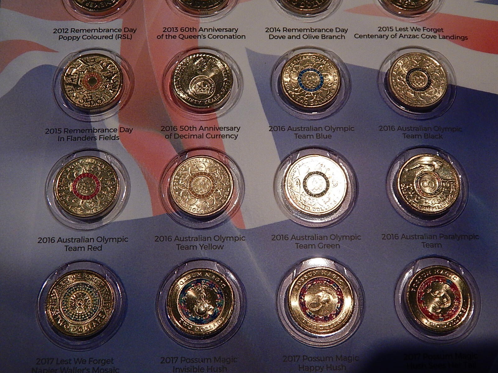 $2 TWO DOLLAR COIN COLLECTION INC PURPLE CORONATION & 2012 RED POPPY ...