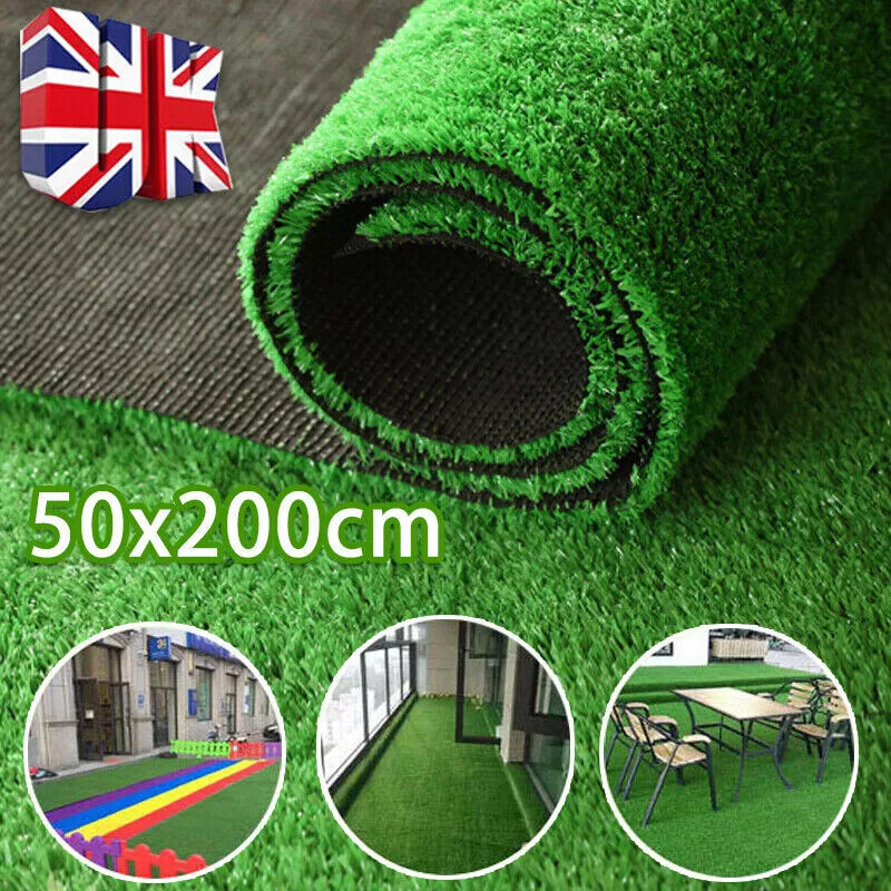 10mm Artificial Grass Garden Turf Offcut Roll End Realistic Lawn Fake ...