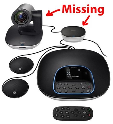 Logitech Group Video Conferencing Bundle with Expansion Mics 960-001060 ...
