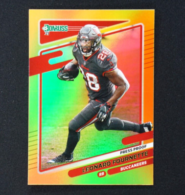 LEONARD FOURNETTE SP Gold Press Proof Holo 2021 Donruss #102 Buccaneers ...