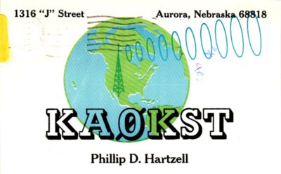 Aurora Nebraska KA0KST QSL Radio Card Postcard | eBay