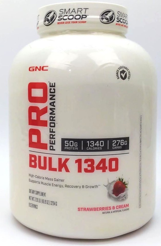 GNC Dietary Supplement Pro Performance Bulk 1340 Strawberries & Cream 9 ...