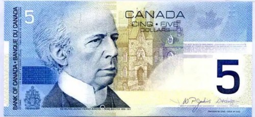 Canada 5 Dollars Circulated Bill 2002 Currency. $5 Canadian CAD ...