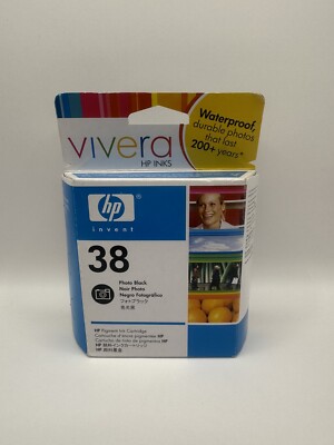NEW SEALED! GENUINE HP 38 Photo Black Ink Cartridge (HP C9413A) B9180 ...