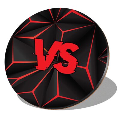 1 x Round Coaster - Letters VS Gamer Black Red Video Game Initial ...