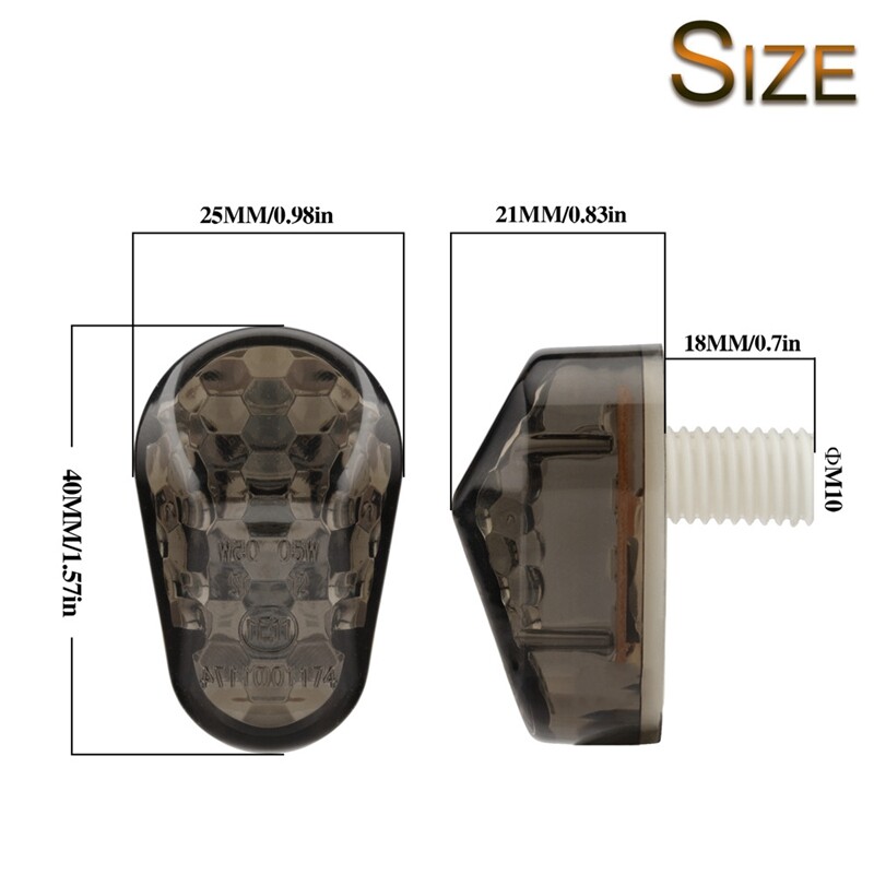 Motorcycle 2Pcs LED Mount Flush Blinker Tail Indicator Turn Signals ...