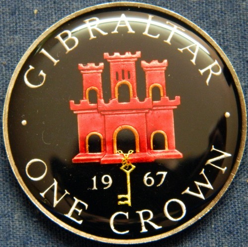 Rare Enameled 1967 Gibraltar One Crown Enamel Coin | eBay Australia