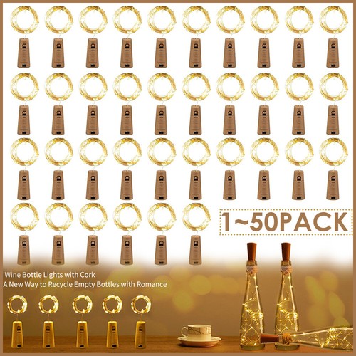 Wine Bottle Lights with Cork Battery Operated 20 LEDs Cork Shape Party ...