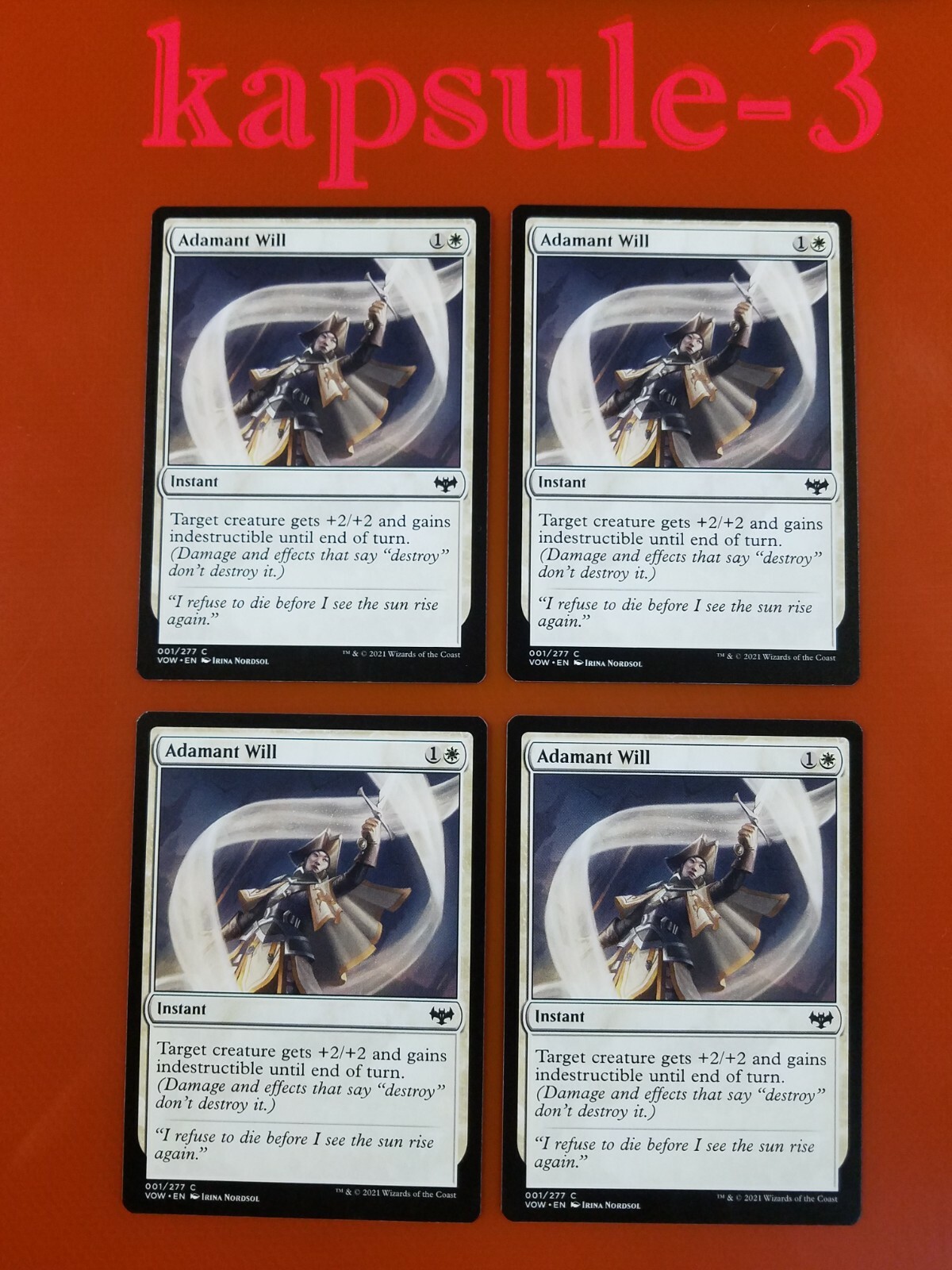 4x Adamant Will | Innistrad Crimson Vow | MTG Magic Cards | eBay