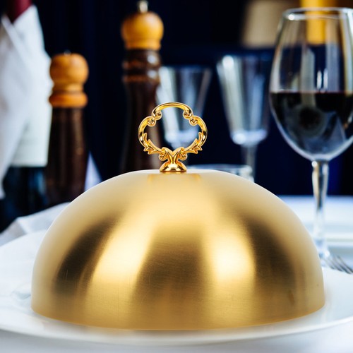 Dome Cloche Steak Cover Stainless Steel Protector Dish Covers for Food ...