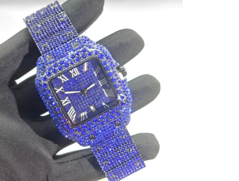 BRAND NEW! PURPLE 2025 Mens ICED OUT MOISSANITE/DIAMOND SIMULATED ...