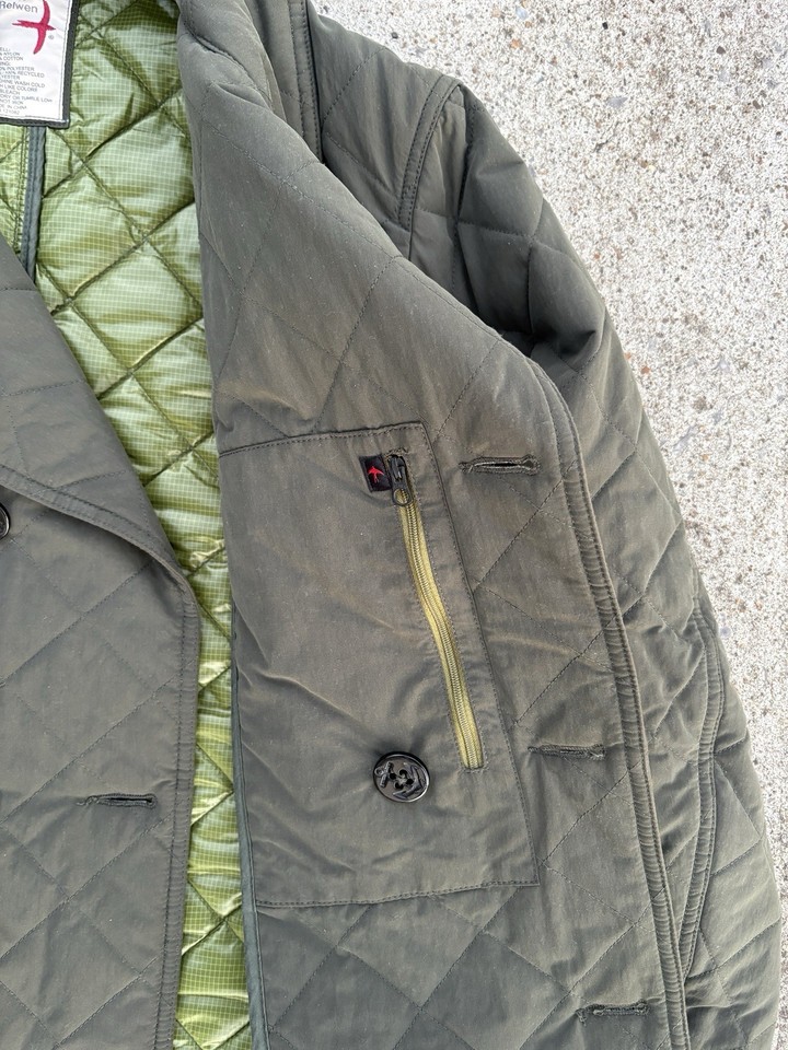 Relwen Quilted Double-Breasted Peacoat Jacket | eBay