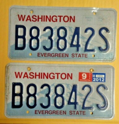 Washington Evergreen State Pair of License Plates B83842S | eBay