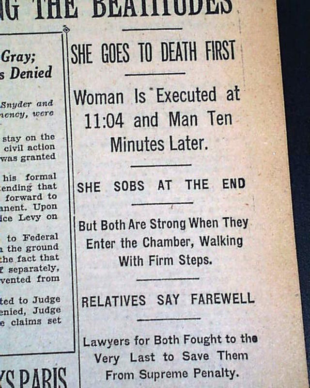 Electric Chair Photos 1928