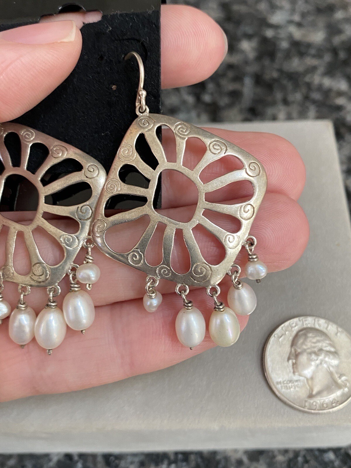 SILPADA Sterling Silver Cutout Freshwater Pearl Drop … - Gem