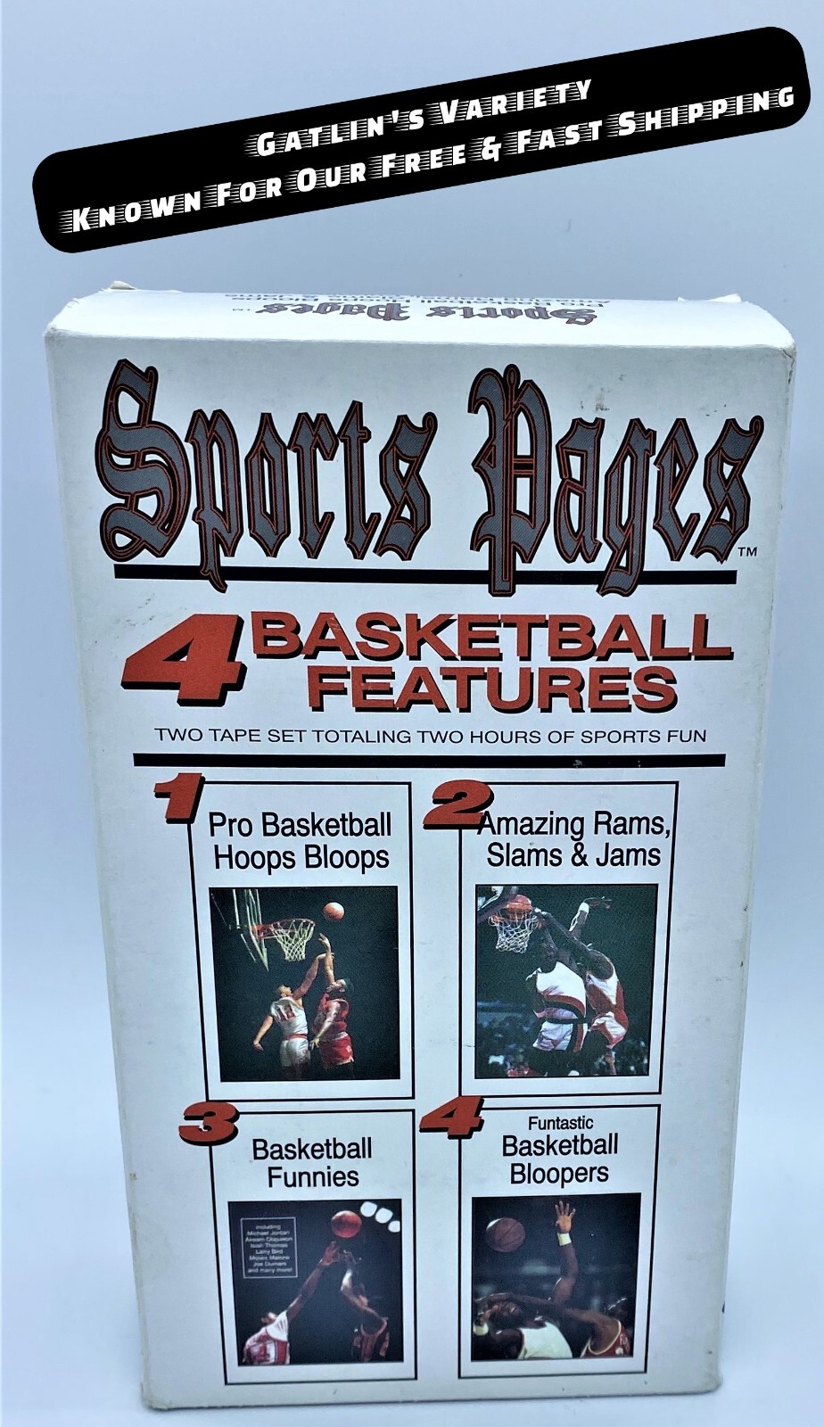 Sports Pages 4 Basketball Features Two Tapes 2 hours of Sports Fun VHS ...