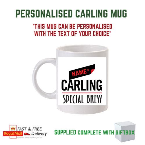 Personalised Carling Lager Special brew novelty coffee tea mug dad son ...