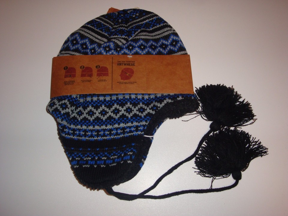 Urban Pipeline Knit Trapper Beanie Hat With Headphones ~ NWT | eBay