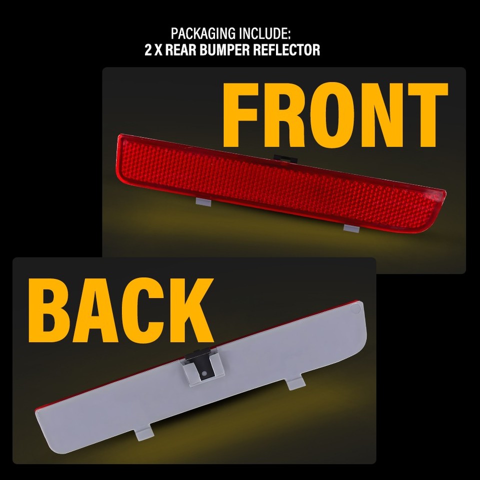 Red Rear Bumper Reflector Lenses For 2003-2012 Land Rover Range Rover ...