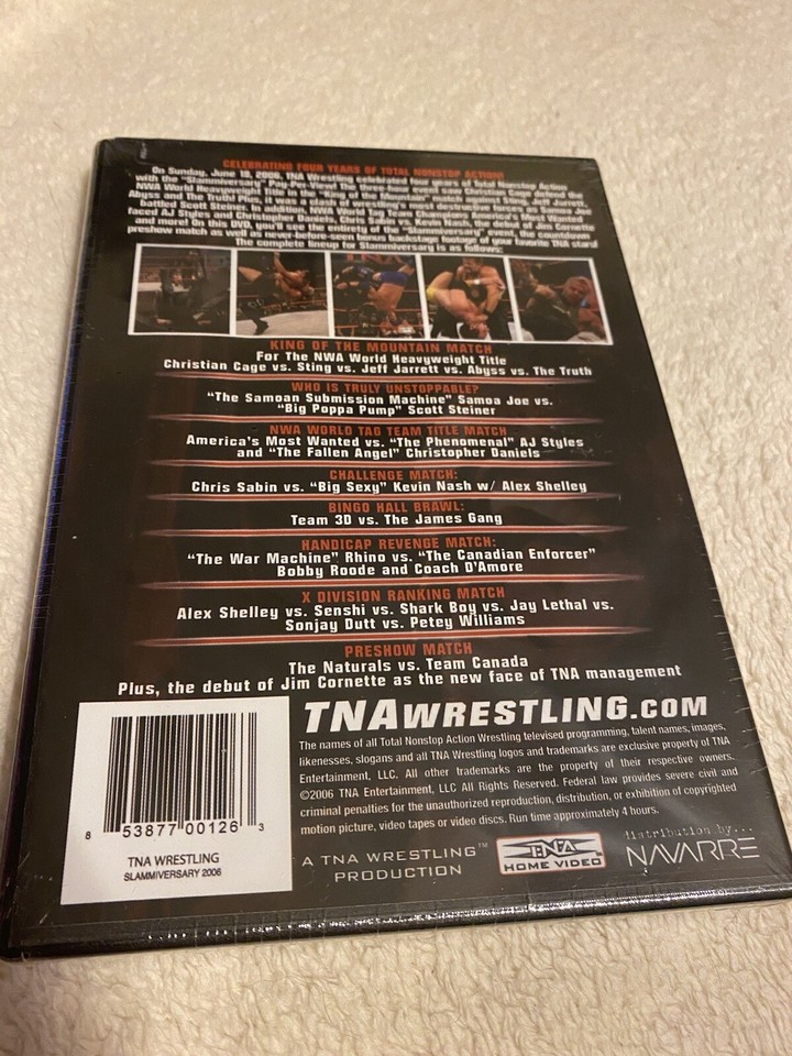 TNA Wrestling - Slammiversary (DVD, 2006) FACTORY SEALED 853877001263 ...