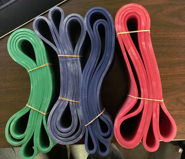 4 pack strong RESISTANCE BANDS JUMP SPRINT FLEX STRETCH POWER WEIGHT ...