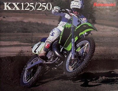 1986 Kawasaki KX125 KX250 4-page brochure-literature-poster NOS KX 125 ...