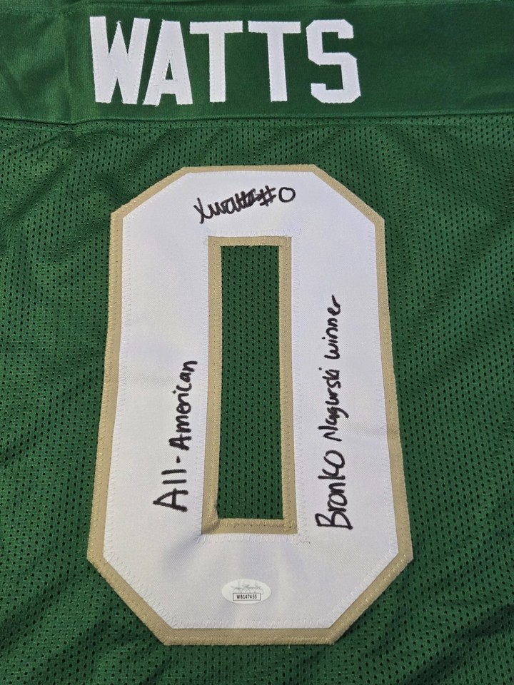 Xavier Watts Notre Dame Signed Custom Jersey with 2 Inscriptions JSA ...