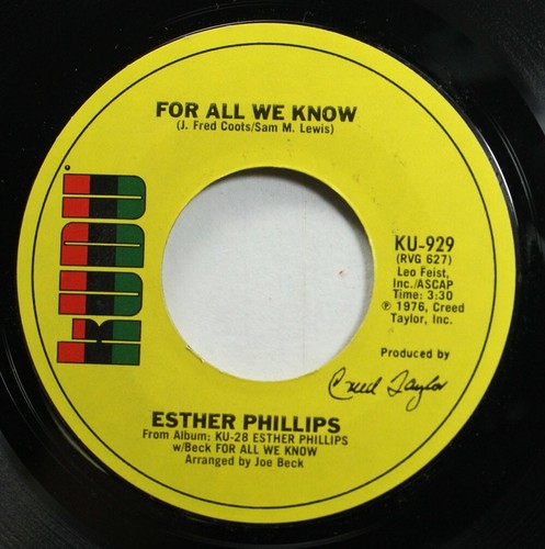 Hear! R&B Funk Popcorn 45 Esther Phillips - For All We Know / Fever On ...