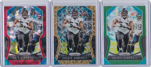 Calais Campbell 2019 Prizm refractor card lot / Gold Lazer / Green ...