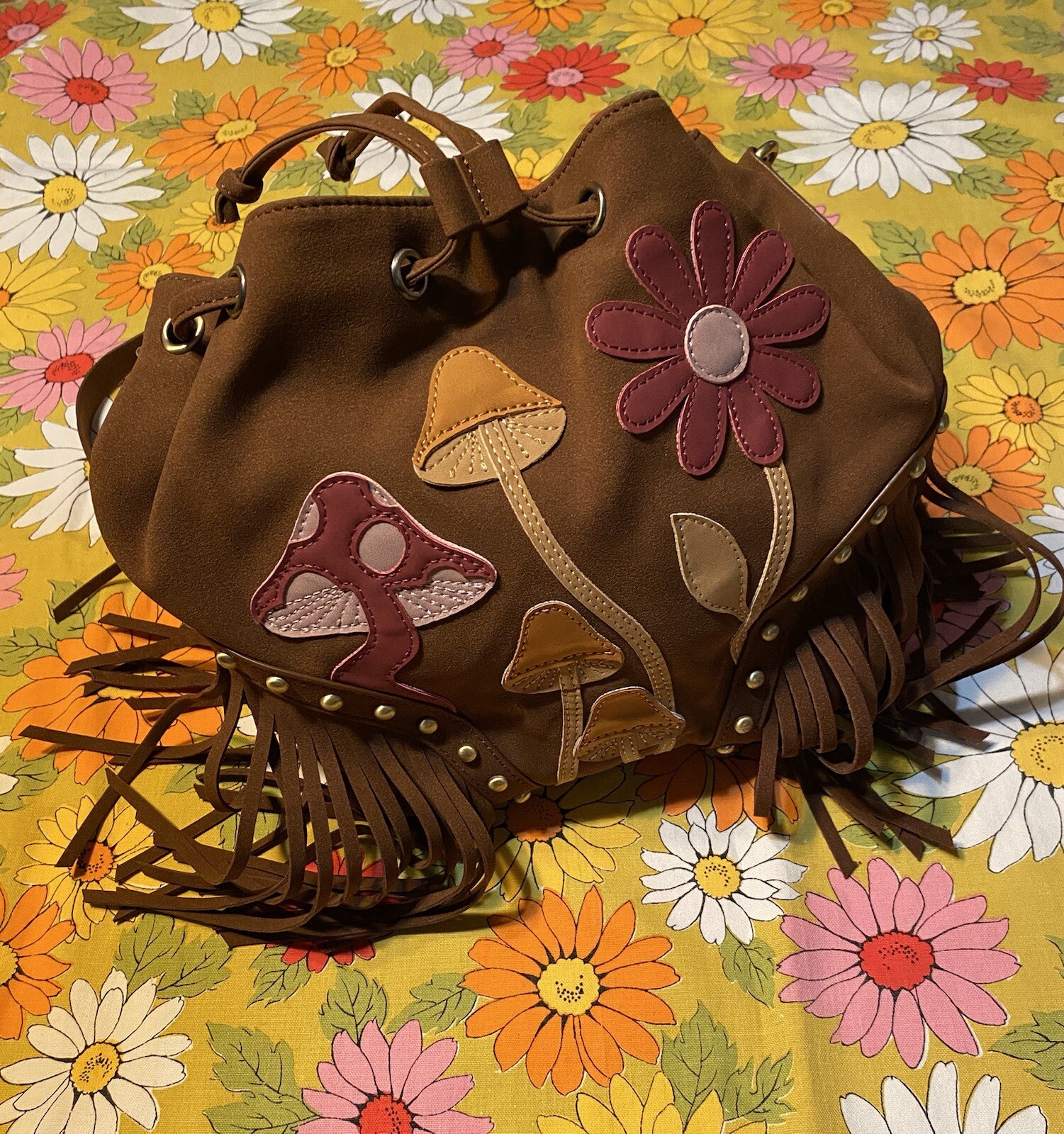 Current Mood Mushroom Purse Vintage Style Fringe Mushroom Handbag | eBay