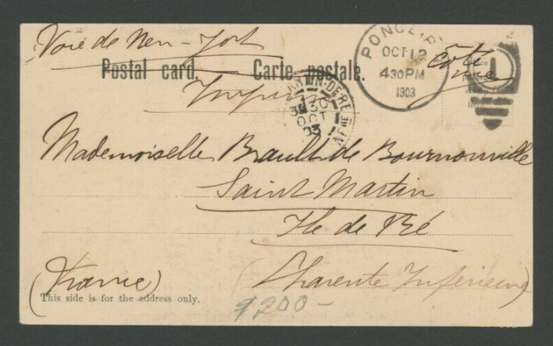 ANTIQUE POSTCARD / RIO DE COAMO / BOLETIN MERCANTIL / PUERTO RICO 1903 ...