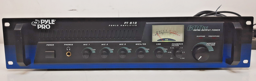 Pyle Pro PT610 Power Amplifier/Mixer 19'' 600 Watt w/ 70V Output & Mic ...