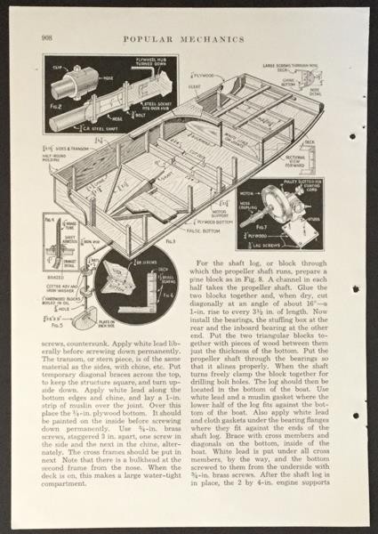 9' Inboard powered Sea Sled 1934 HowTo build PLANS Flat Bottom easy to ...